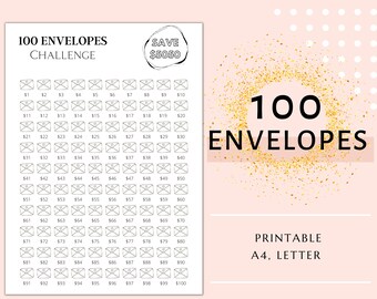 100 Envelope Savings Challenge / Digital Download / Savings - Etsy