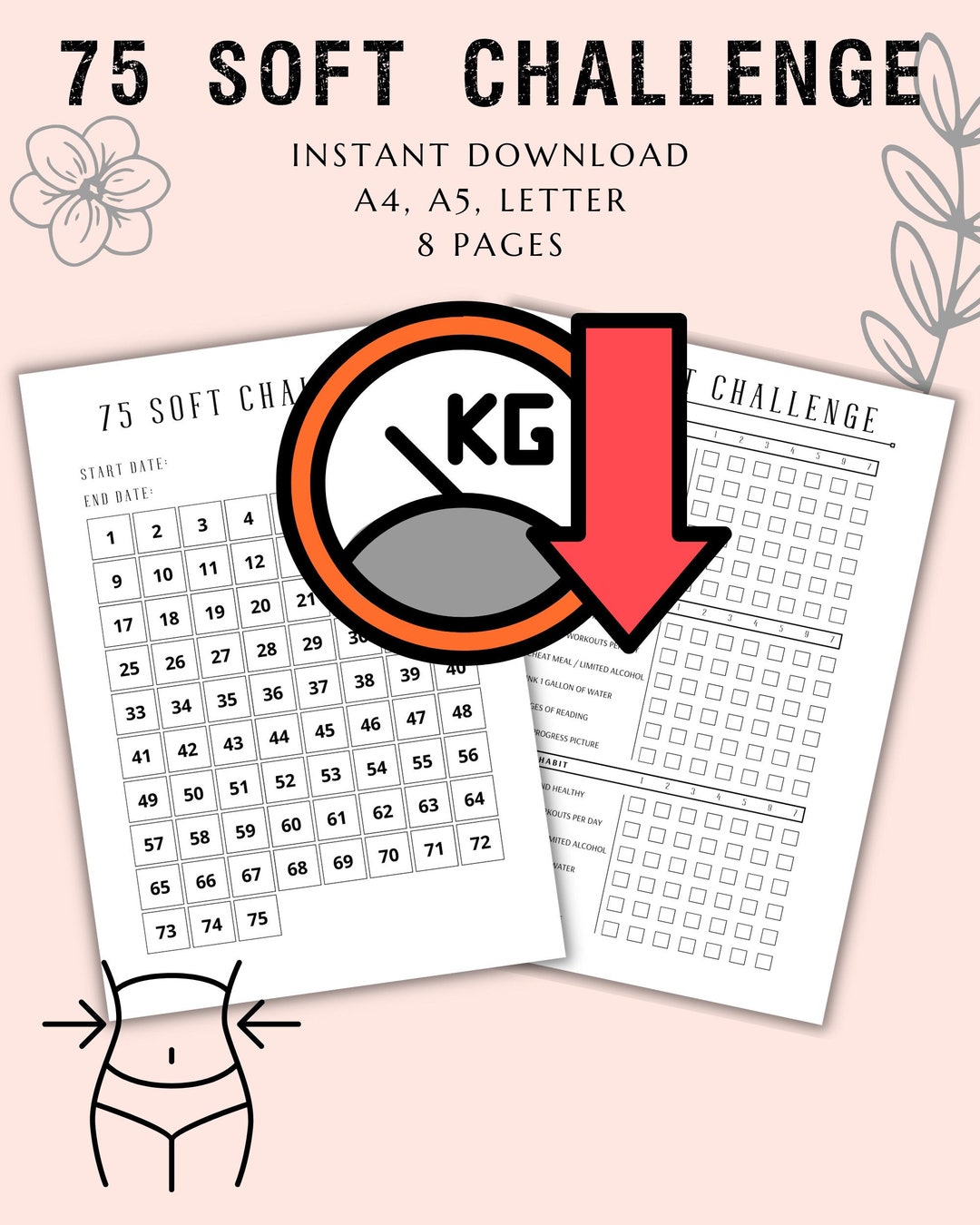 75 Soft Challenge Rules, 75 Day Soft Challenge Day Challenge Printable ...