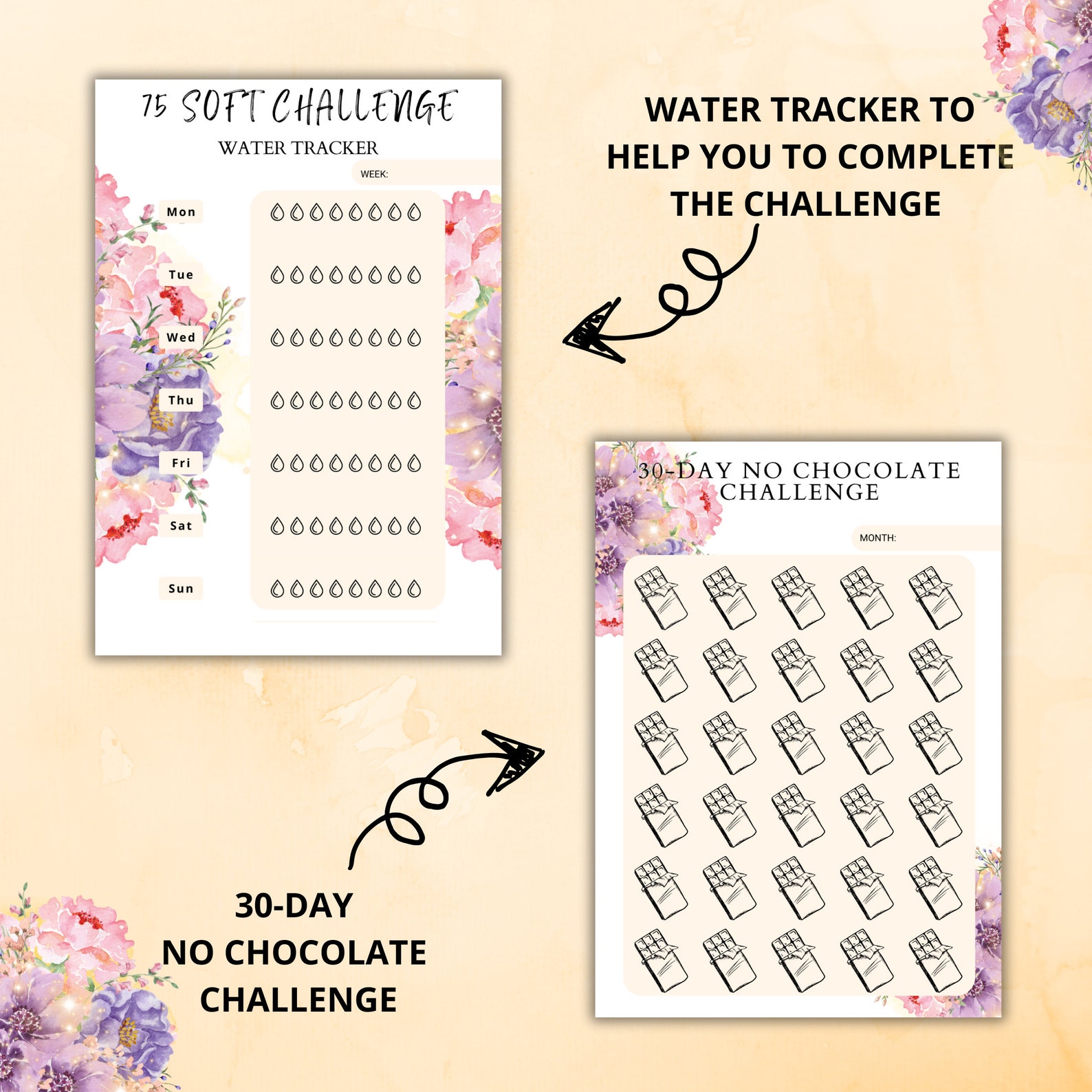 75 Soft Challenge Tracker Printable Editable, Daily 75 Soft Challenge ...