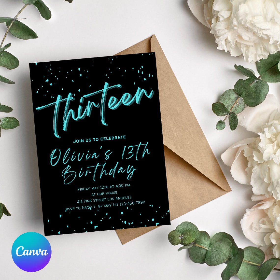 Editable Birthday Invitation – Customize Easily in Canva, Instant ...