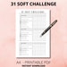 31 SOFT Challenge Tracker, Day Challenge Printable, Weight Loss ...