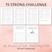 75 STRONG Challenge Tracker, Day Challenge Printable, Weight Loss ...