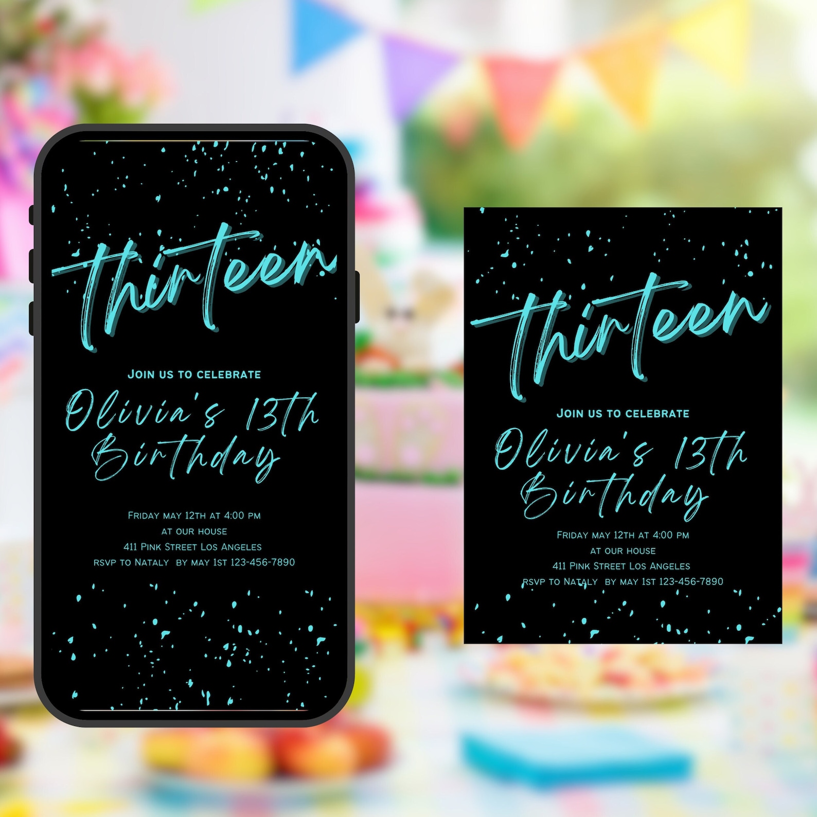 Editable Birthday Dinner Invitation Template - Digital Text Message ...