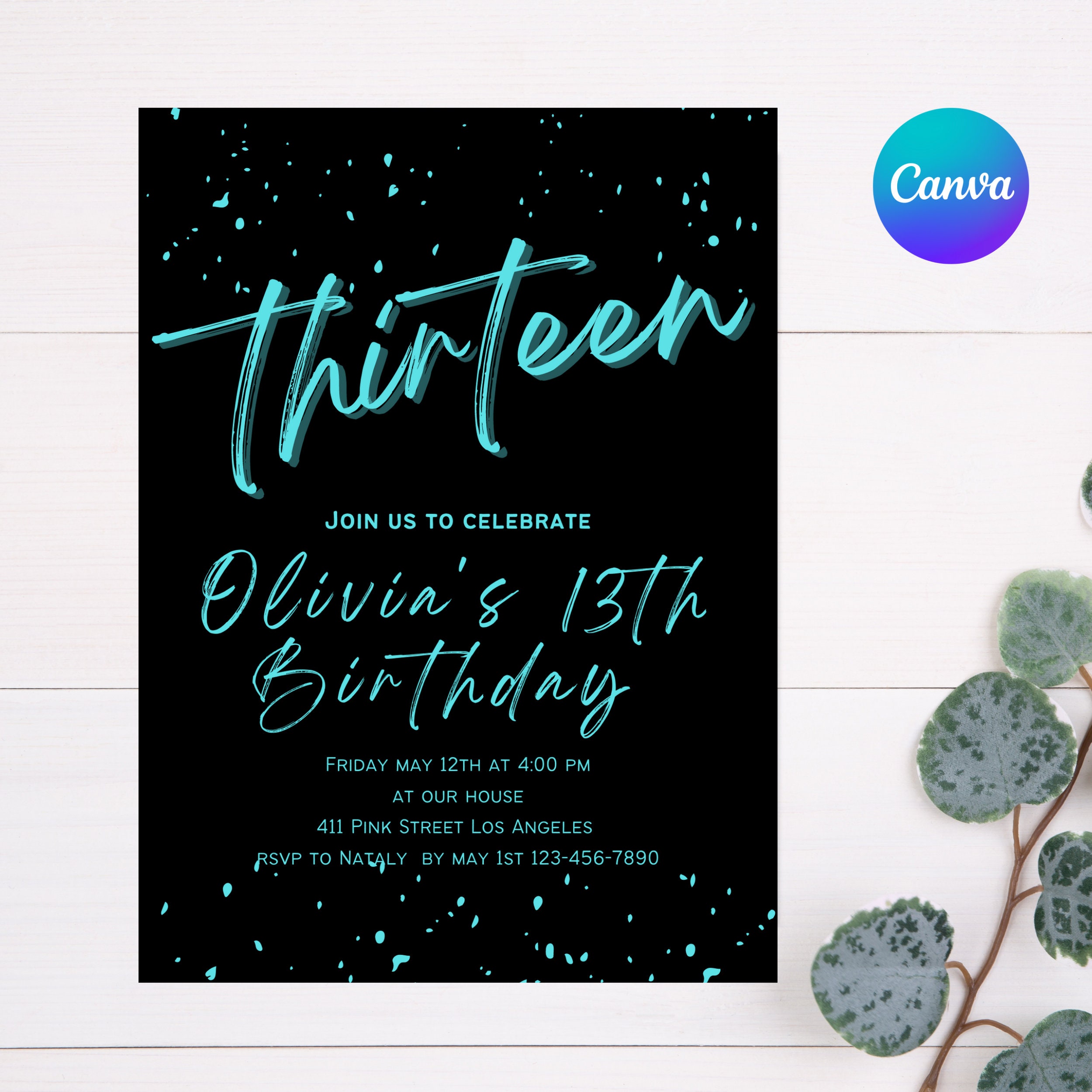 Editable Birthday Invitation – Customize Easily in Canva, Instant ...