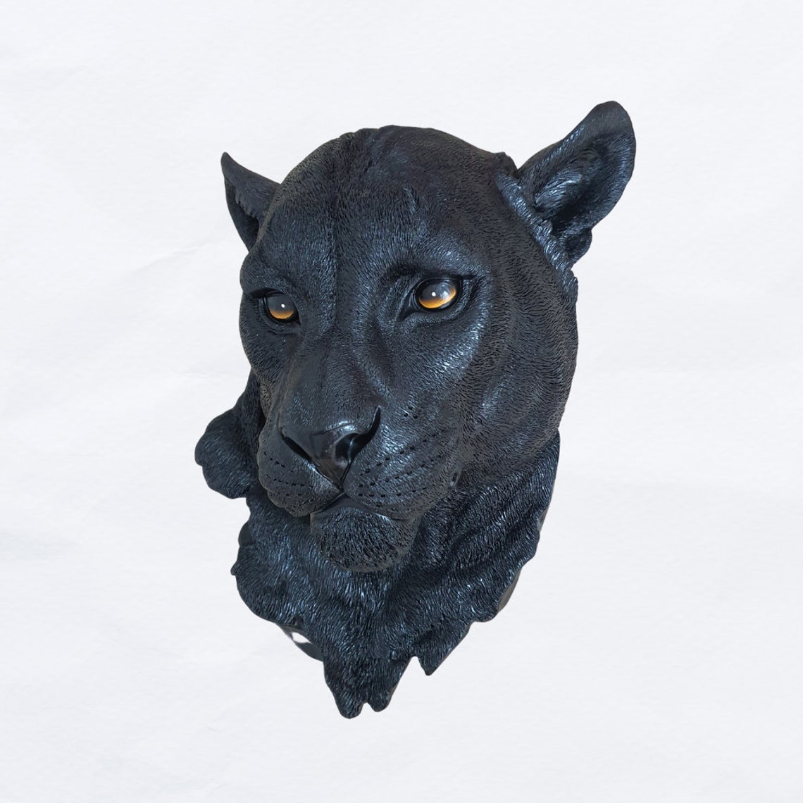 Faux Taxidermy Black Puma Head Wall Decor - Etsy