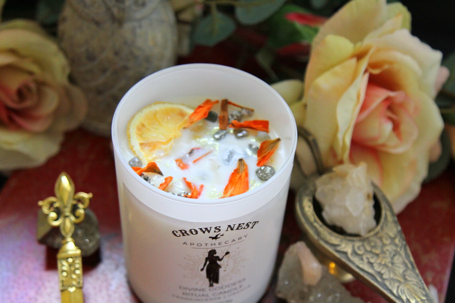 Divine Goddess Ritual Candle || Hand Made Soy Candle || Crystal Candle ...