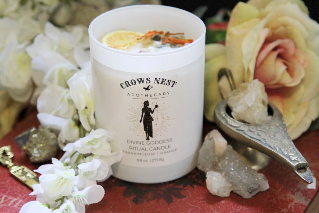 Divine Goddess Ritual Candle || Hand Made Soy Candle || Crystal Candle ...