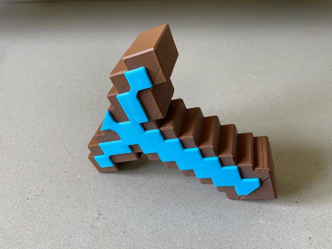 STL 3D Print Collapsing Minecraft Diamond Sword, Display Piece for ...