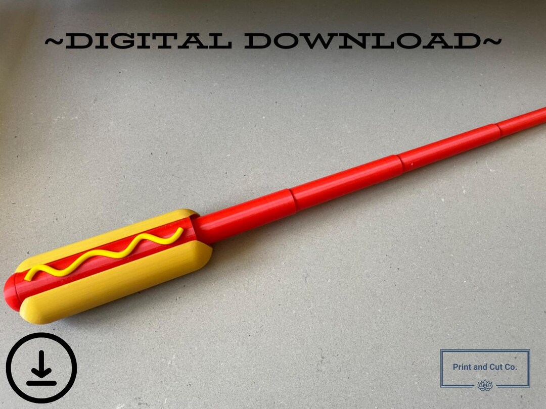 Collapsing Sword STL Digital Download - Unique Hot Dog 3D Print Model ...