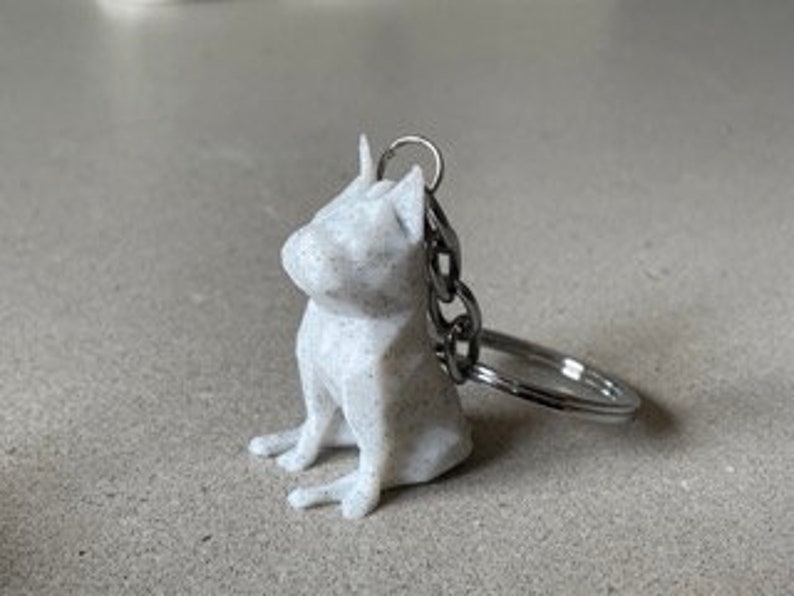 Low Poly French Bulldog Keychain STL File: 3D Printing (digital ...