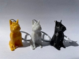 Low Poly French Bulldog Keychain STL File: 3D Printing (digital ...
