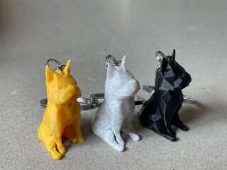 Low Poly French Bulldog Keychain STL File: 3D Printing (digital ...