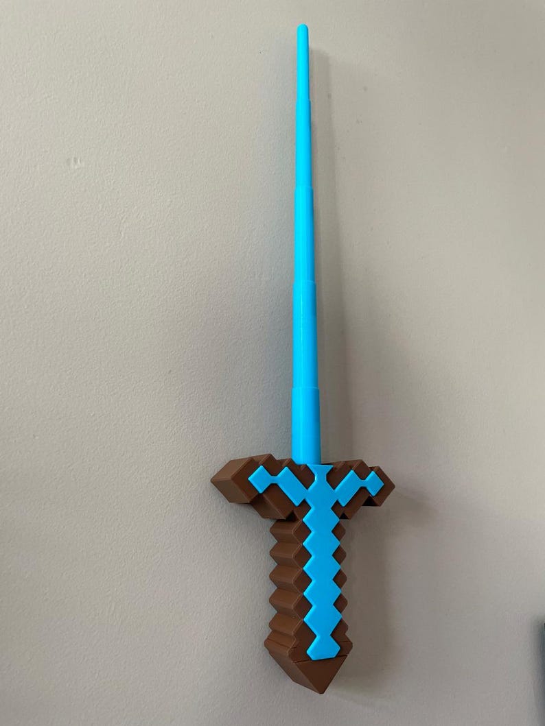 STL 3D Print Collapsing Minecraft Diamond Sword, Display Piece for ...