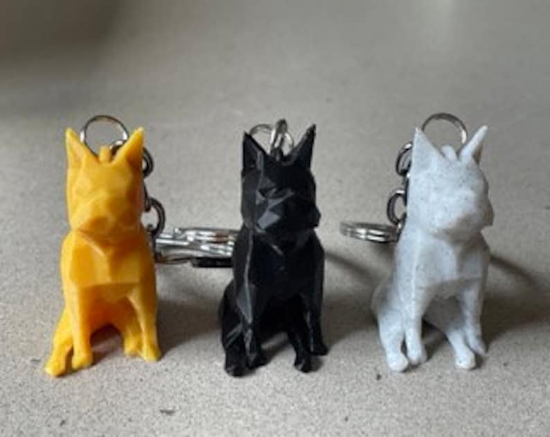 Low Poly French Bulldog Keychain STL File - 3D Printing - Unique ...
