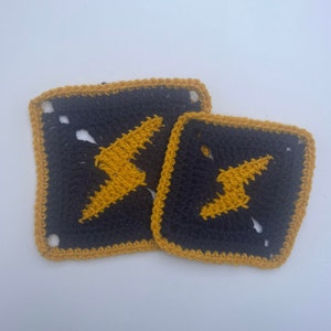 CROCHET PATTERN Easy Crochet Coaster Pattern Lightning Bolt Granny ...