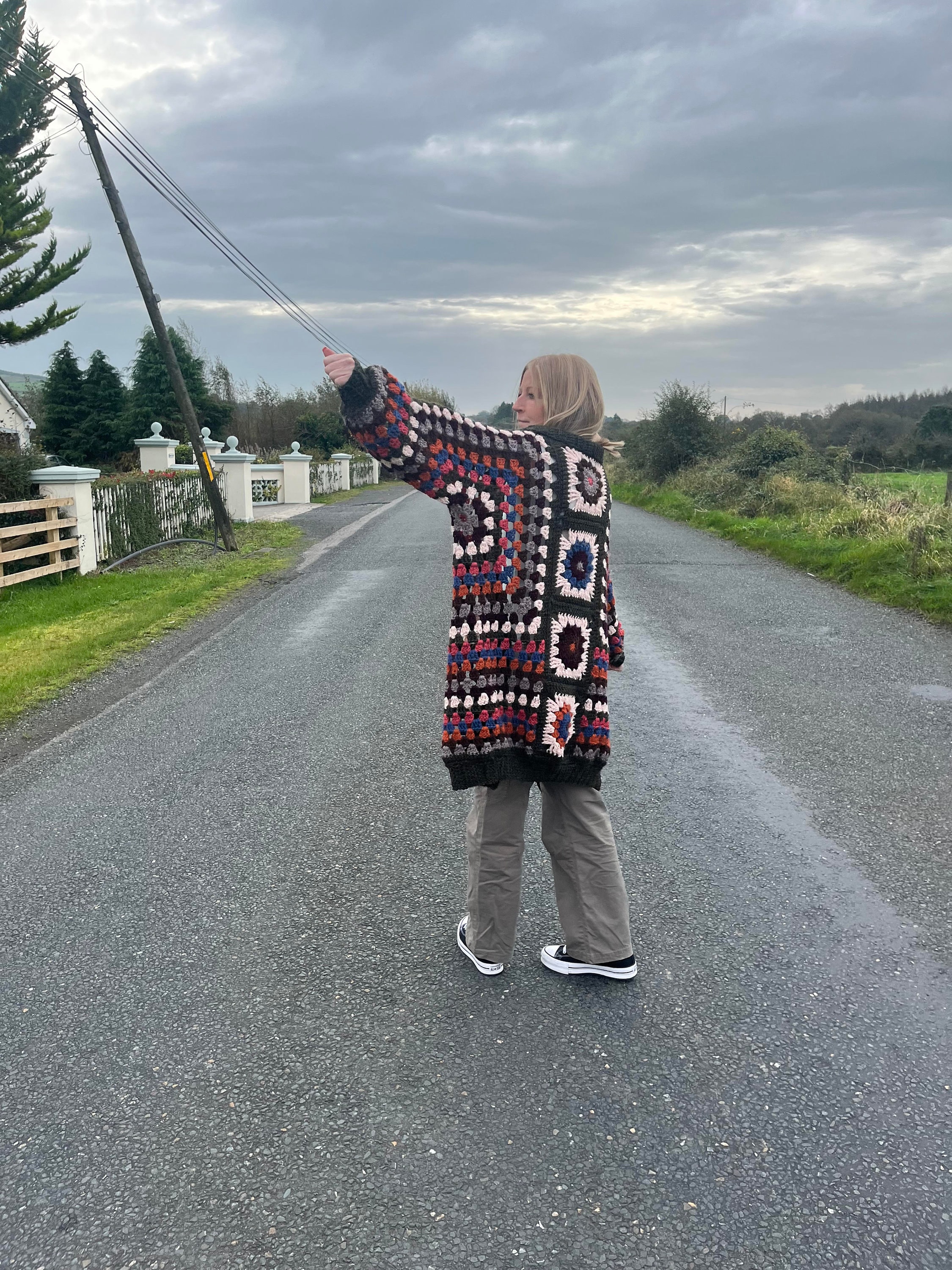 Long Floral Hexagon Cardigan Crochet Pattern PDF Unisex Hexi Cardi ...