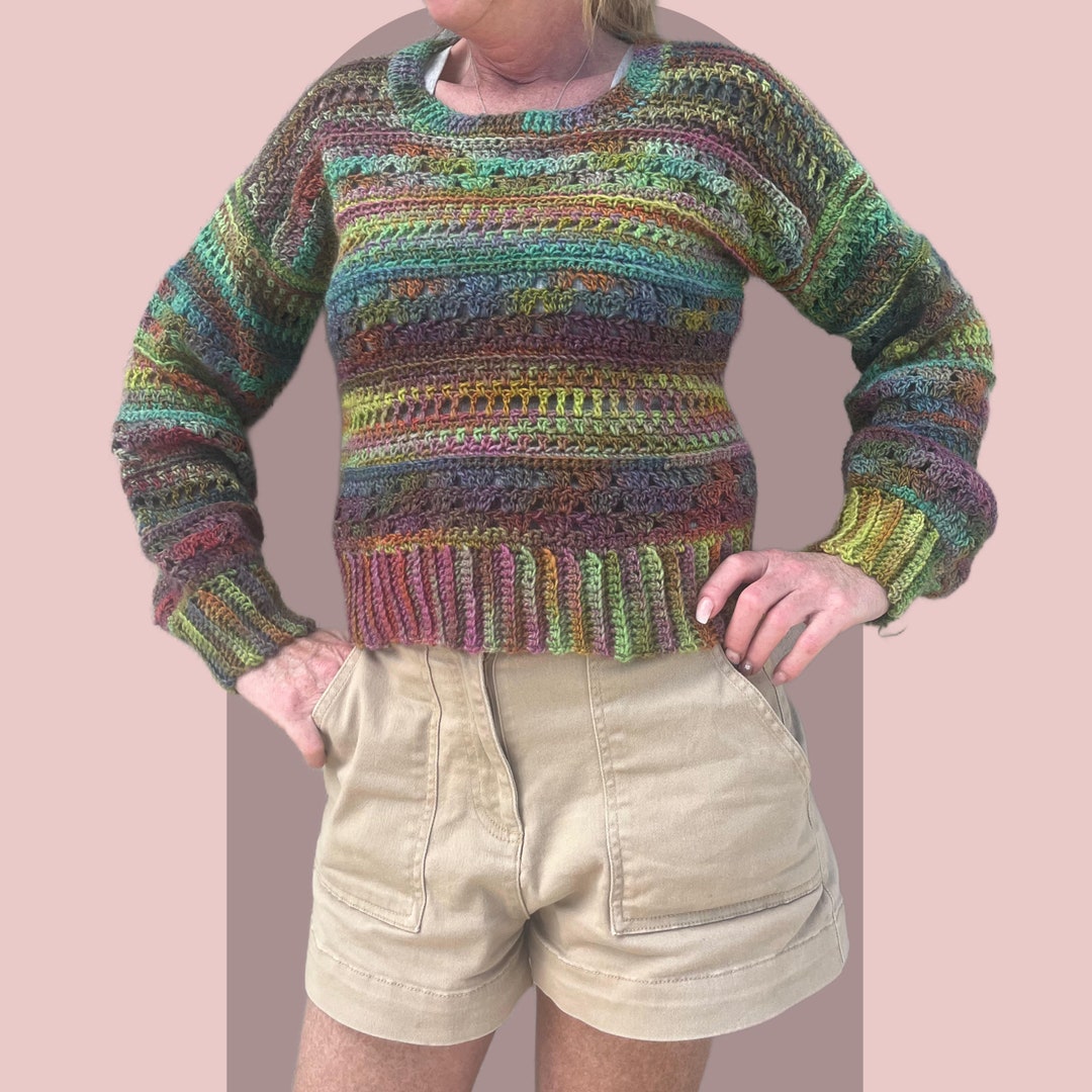 Easy Crochet Pattern, Secret Garden Crochet Sweater Pattern, Textured ...