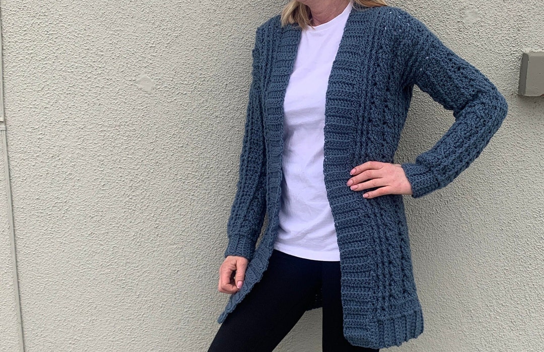 Crochet Pattern, Crochet Cable Cardigan Pattern, Retro Cardigan ...