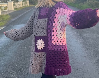 The Granny Hexagon Pullover Sweater Crochet Pattern - Etsy