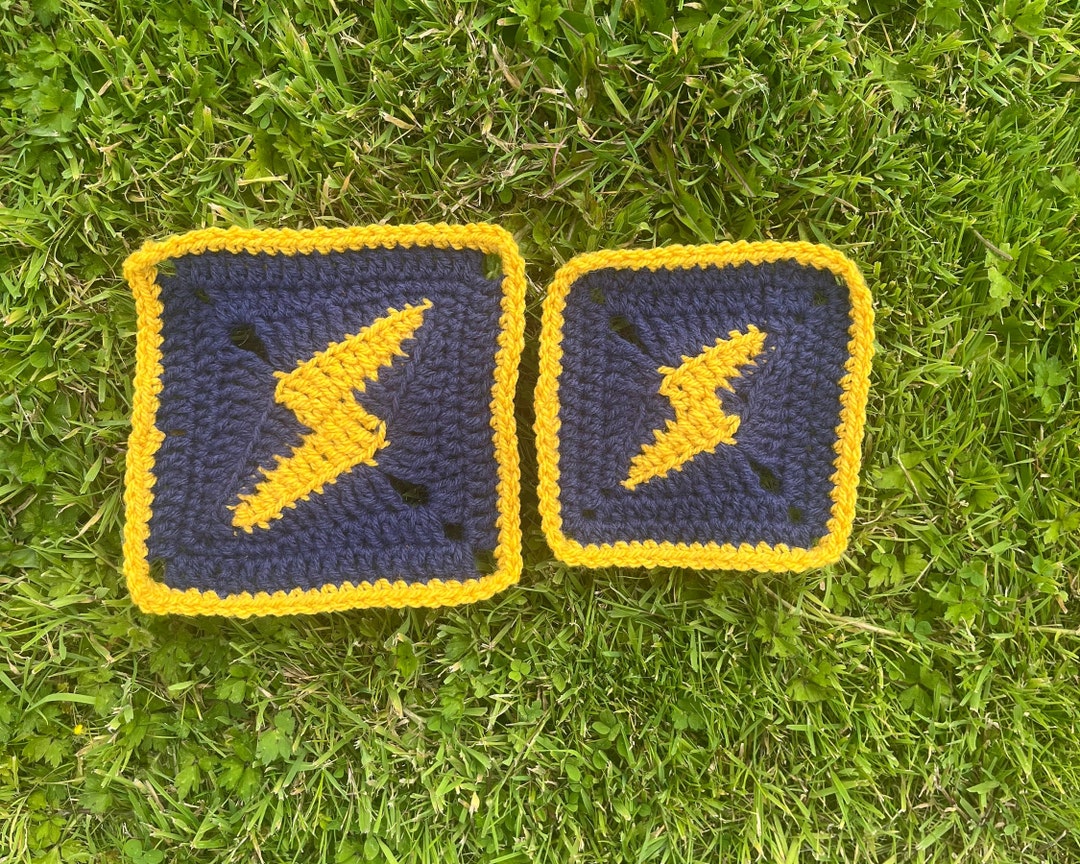 CROCHET PATTERN Easy Crochet Coaster Pattern Lightning Bolt Granny ...