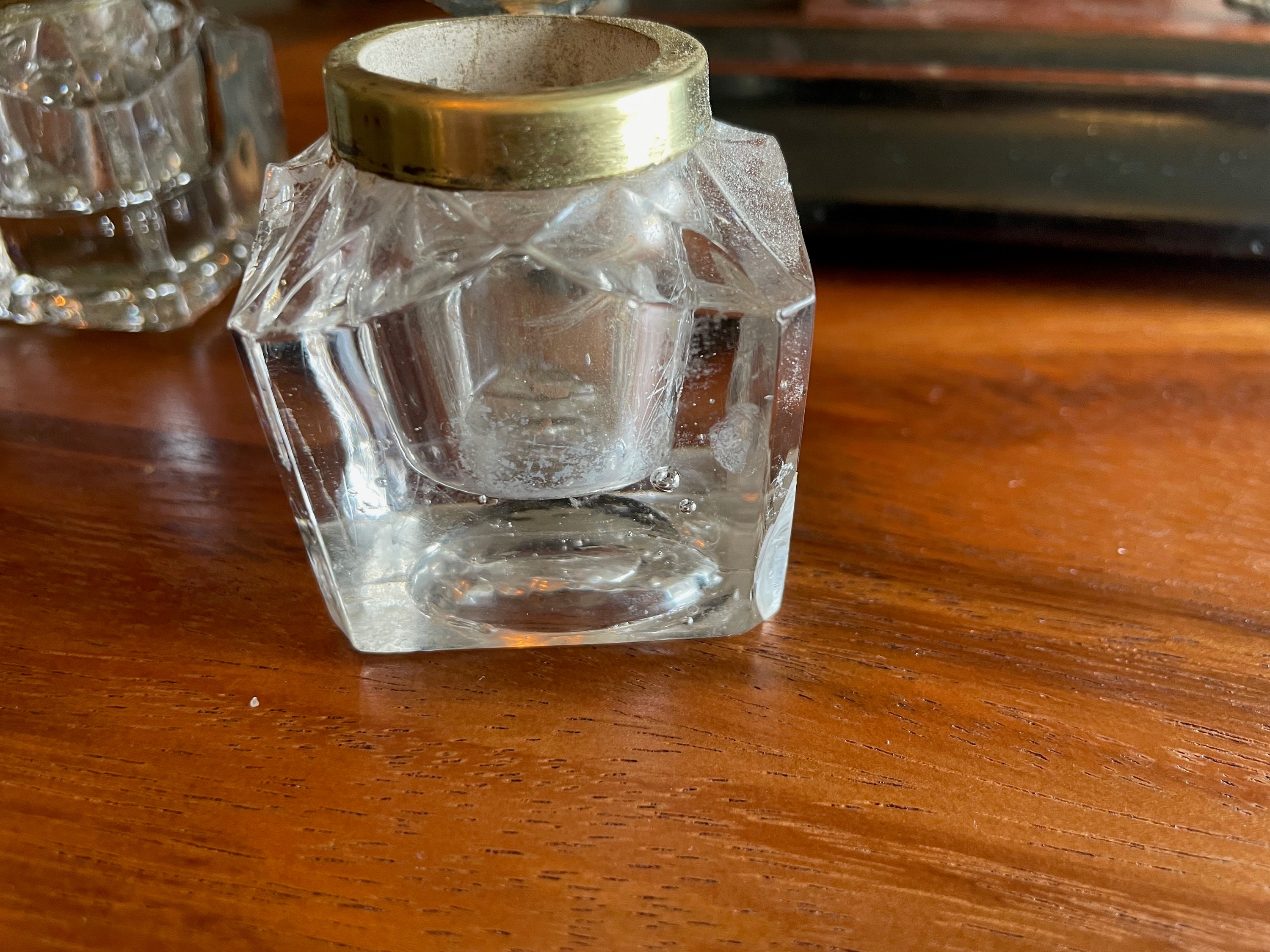 Beautiful Victorian Inkwell Stand With Fountain Pen and Brass Snake ...