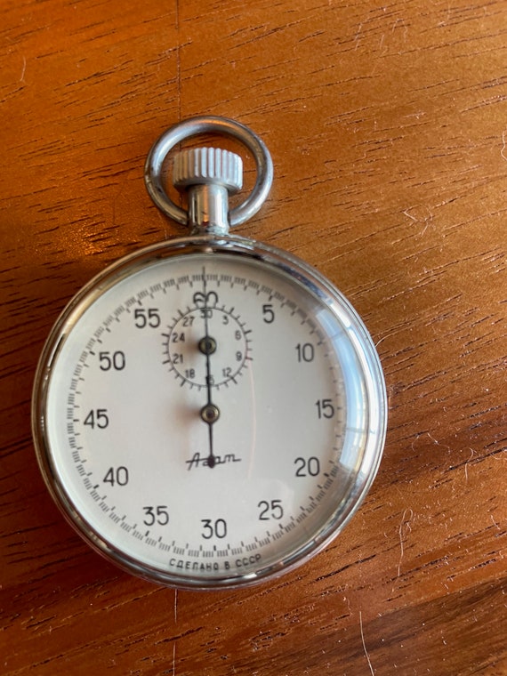 Vintage Soviet Mechanical Pocket Stopwatch AGAT - Gem