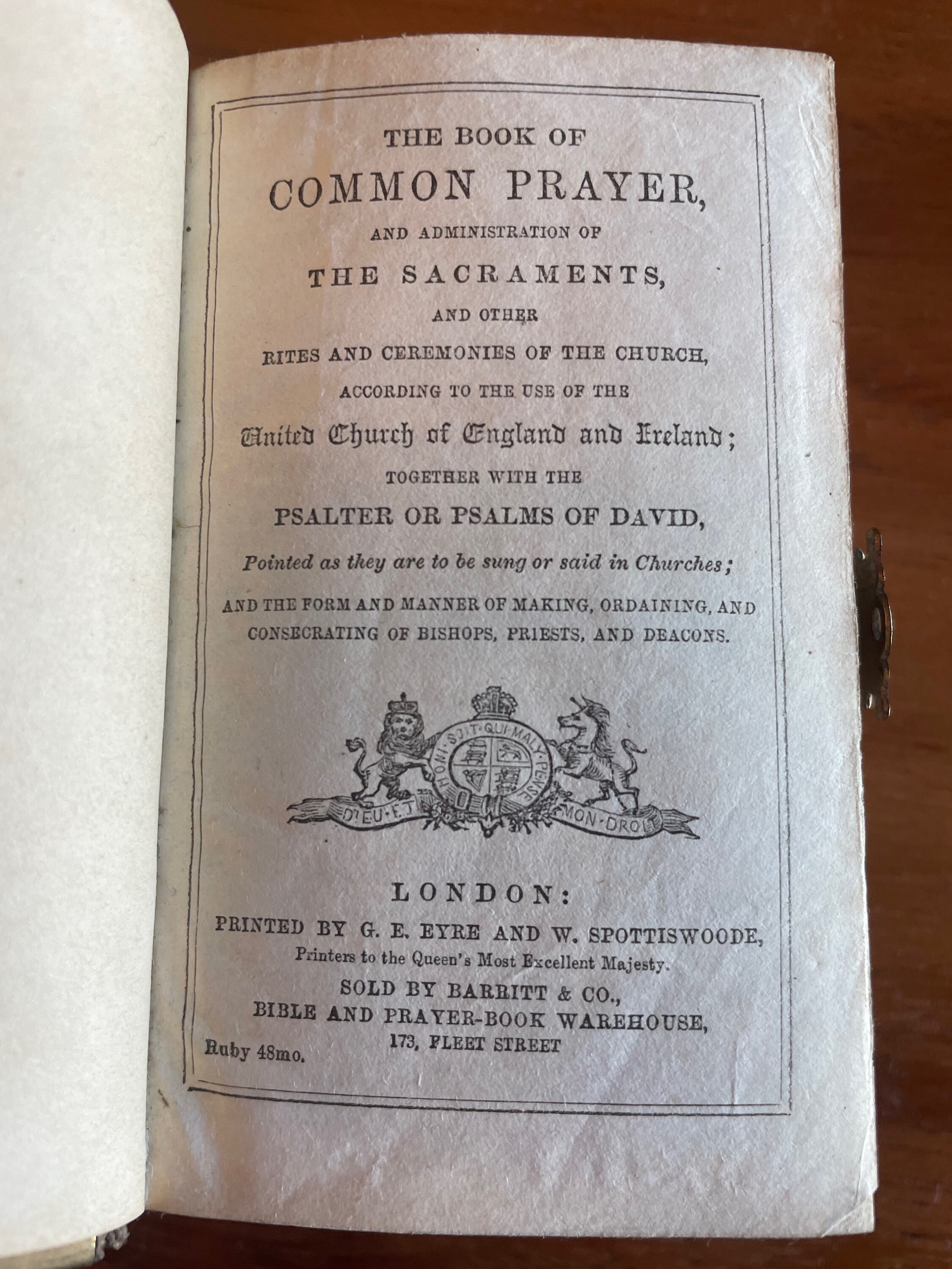Antique Book of Common Prayer, Leather Cover, Brass Clasp - Etsy