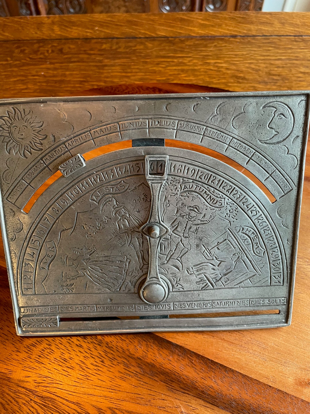 French Metal Desktop Perpetual Calendar - Etsy