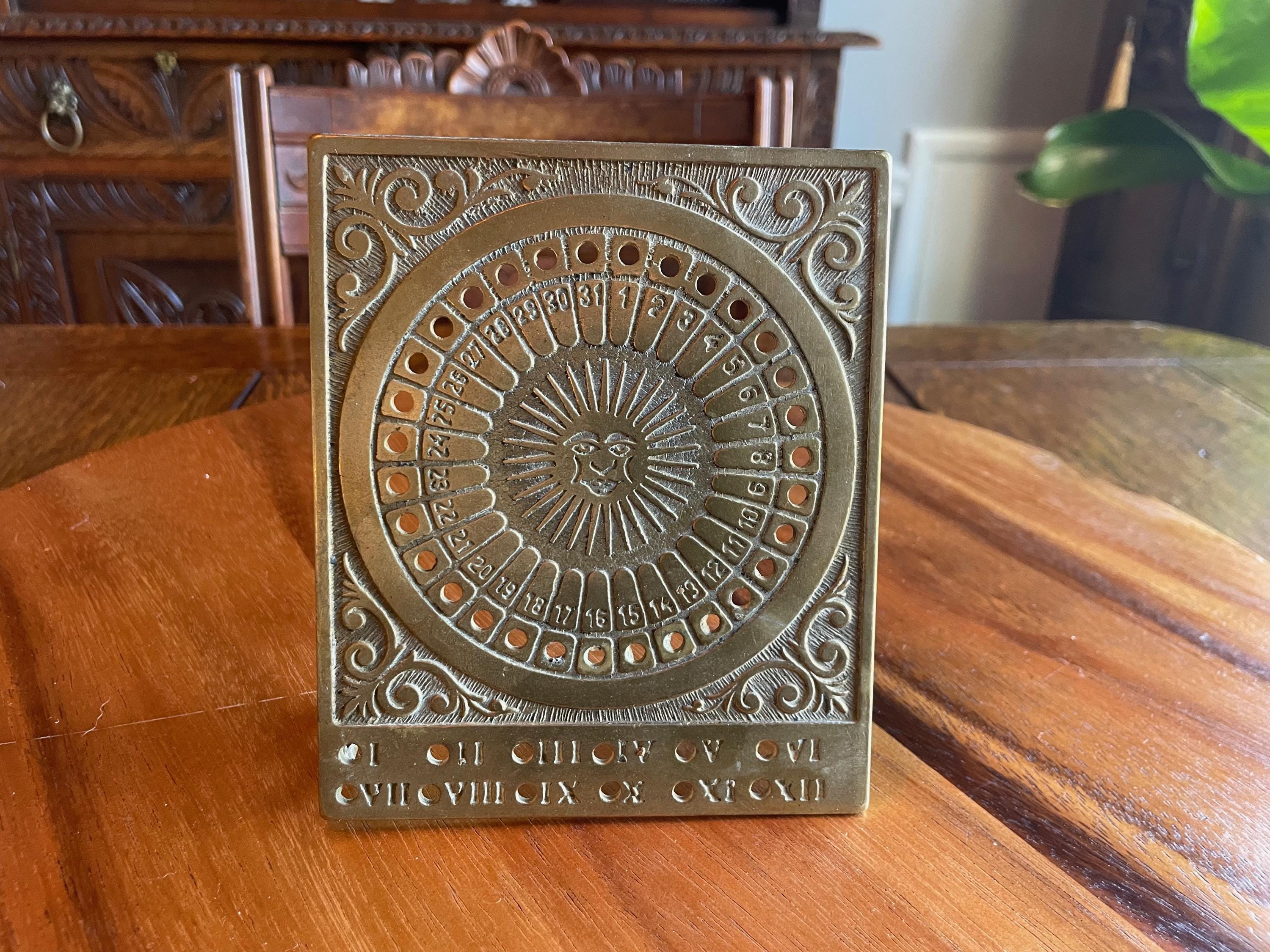 Antique Sundial Perpetual Calendar - Etsy