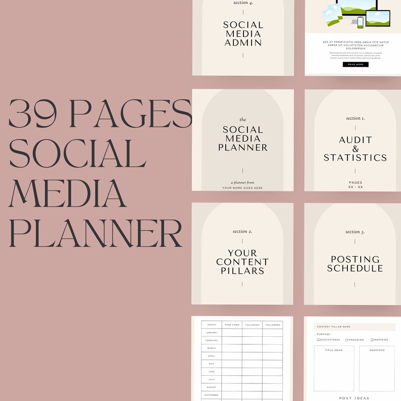 Social Media Planner, 2024 Digital Planner, Social Media Management ...