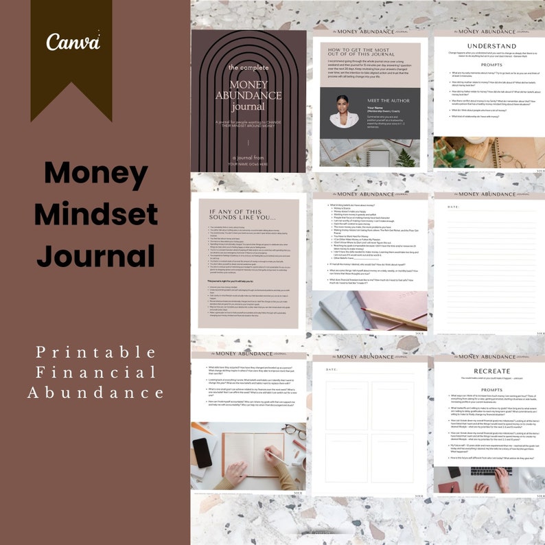 The Money Mindset Journal Printable, Financial Abundance, Money ...
