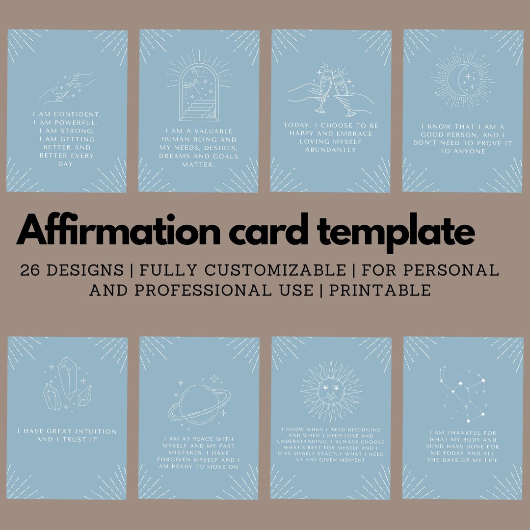 Self Love Affirmation Cards, Printable Affirmation Card Deck ...