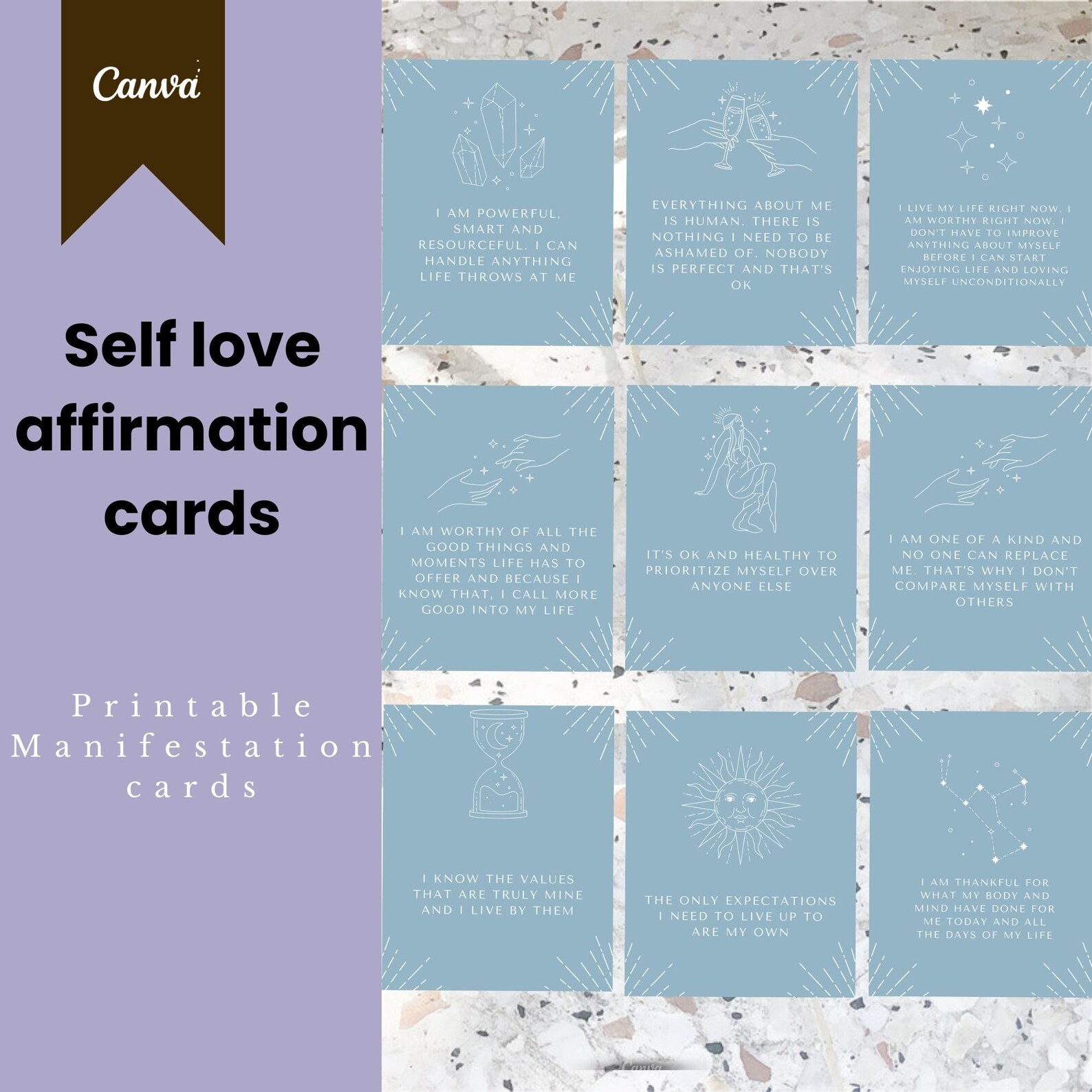 Self Love Affirmation Cards, Printable Affirmation Card Deck ...