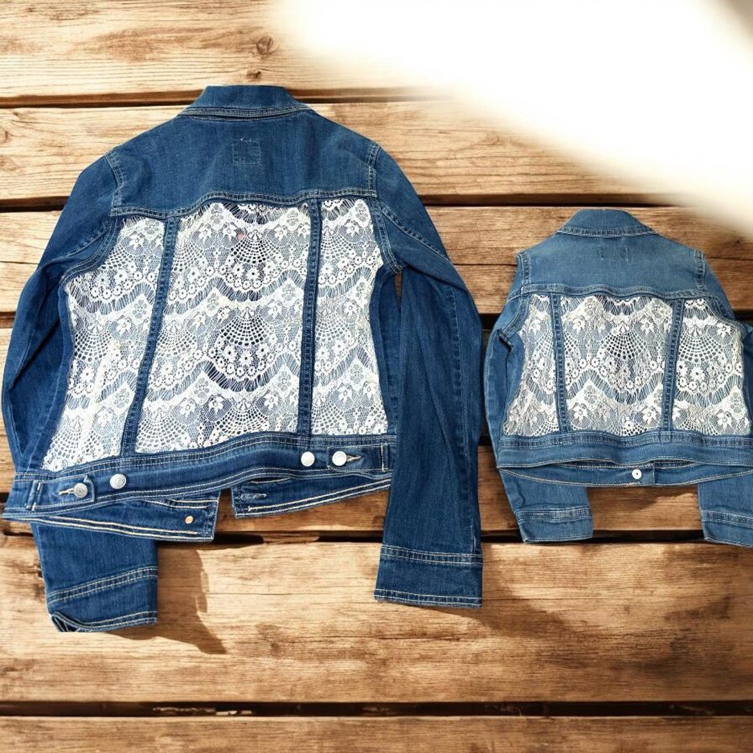 Upcycled Kids' Denim Jacket With White Lace – Size 5T (the Children’s ...