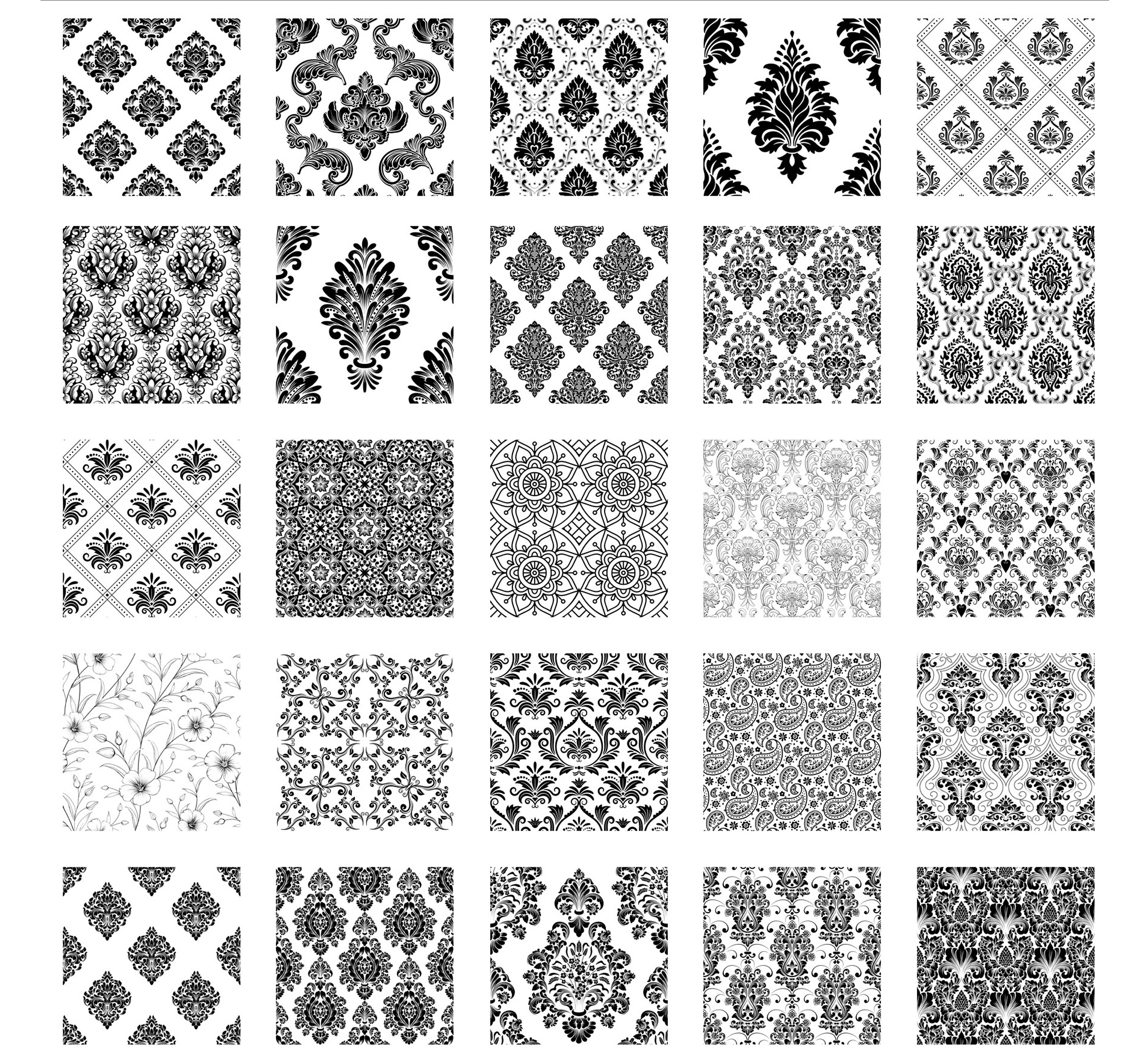 Seamless Floral Patterns Svg Bundle 2 Png Patterns Vector - Etsy