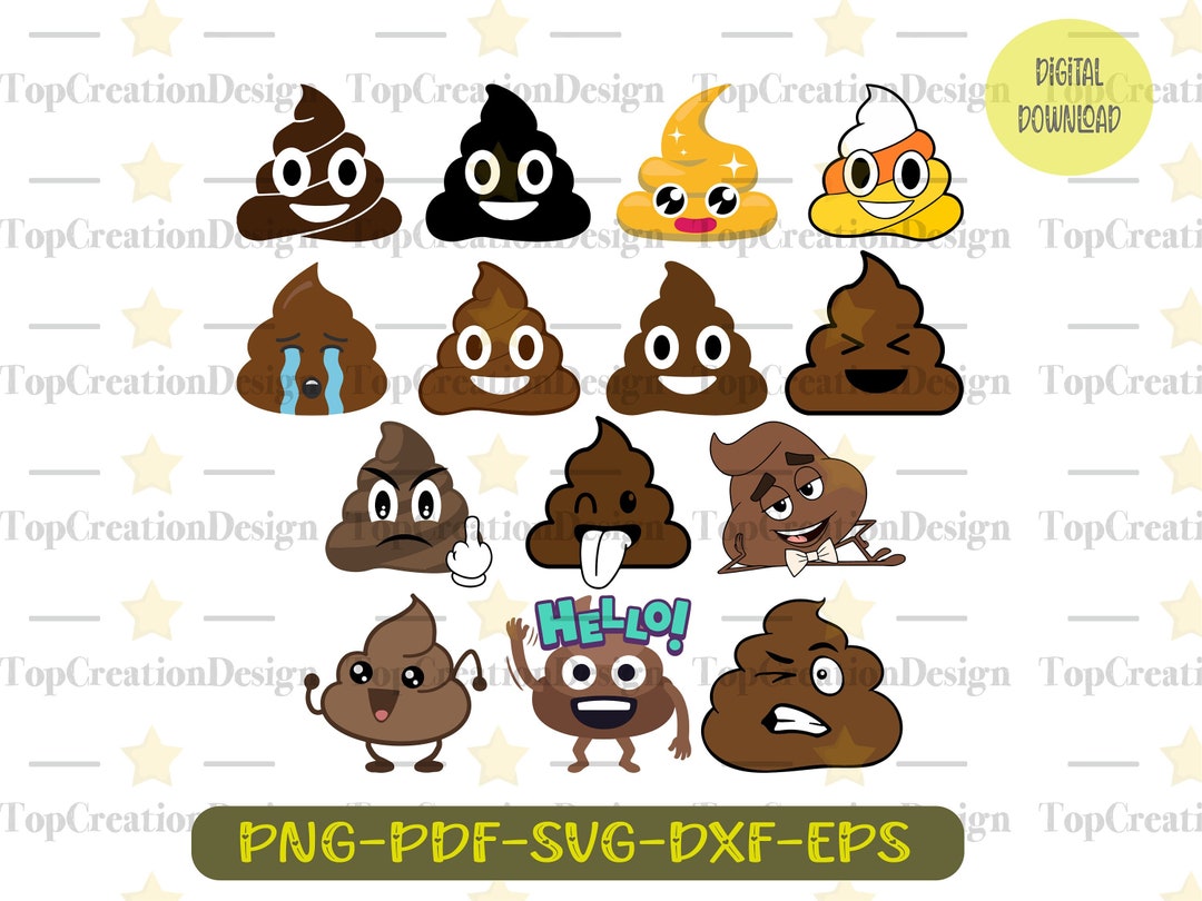 Poop Emoji SVG Bundle, Poop SVG Bundle, Poop Cut File, Poop Clipart ...