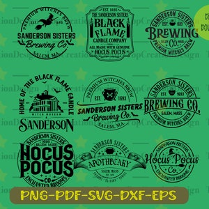 Sanderson Sisters SVG Bundle, Black Flame Candle, Brewing Co Svg, Hocus ...