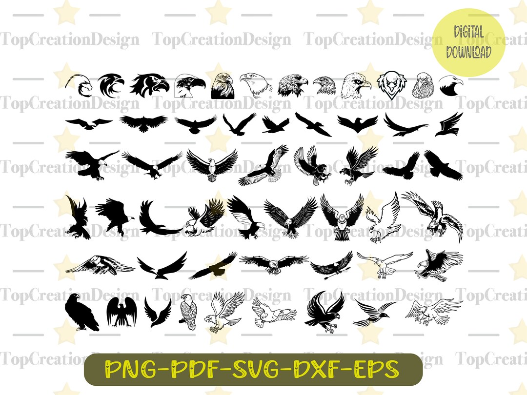 Eagles SVG Bundle Clipart Eagle Head SVG Eagle Face SVG Bird - Etsy France