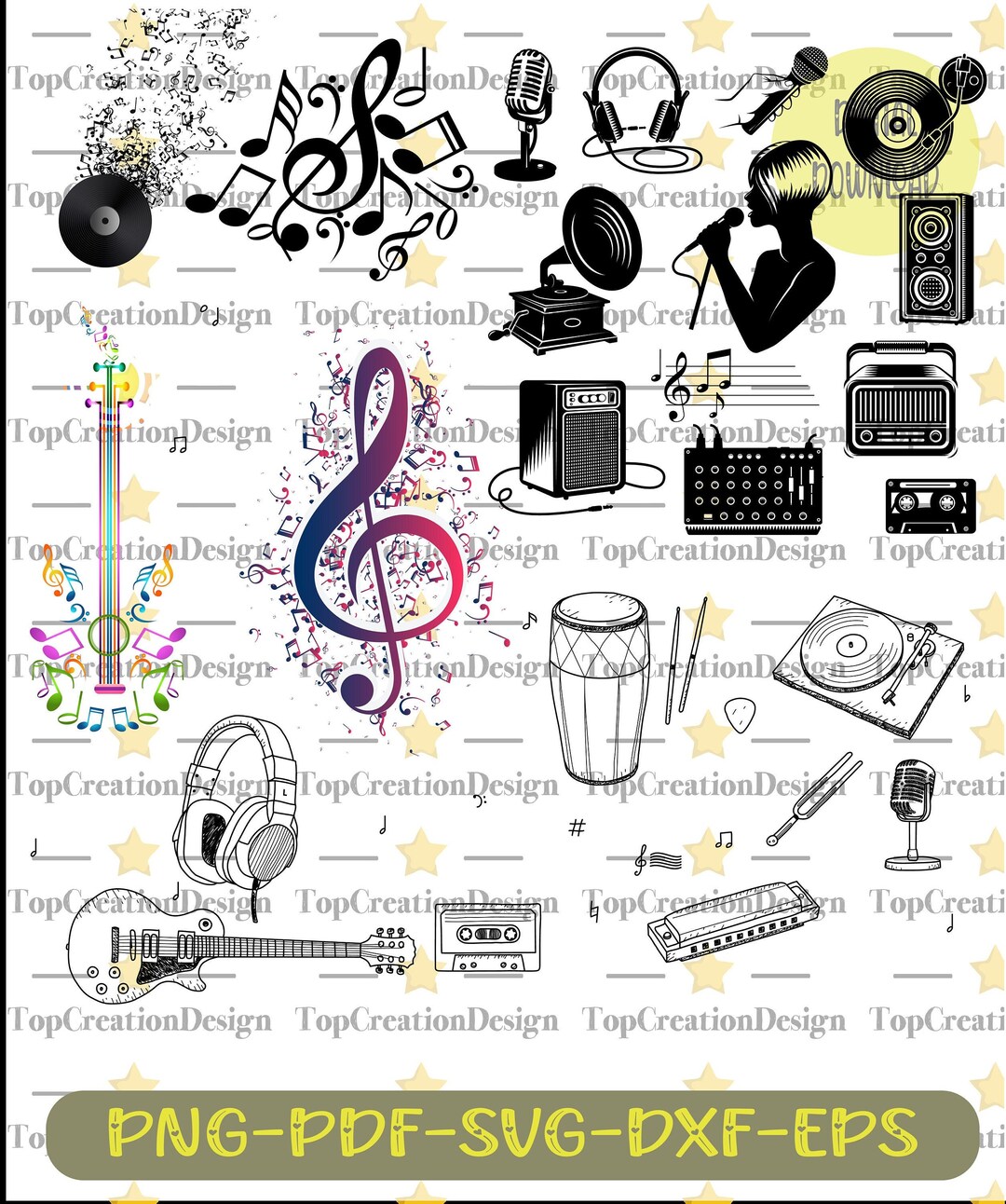 Music Notes SVG Music Instrument Svg Guitar Note Svg Cut - Etsy Australia