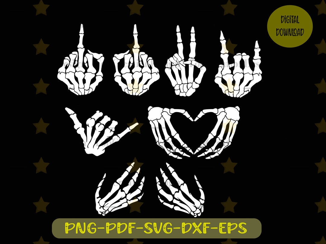 Skeleton Middle Finger Svg Png Funny Skeleton Svg Skull - Etsy