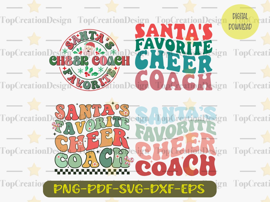Cheer Coach Christmas Svg Santa's Favorite Cheer Coach - Etsy
