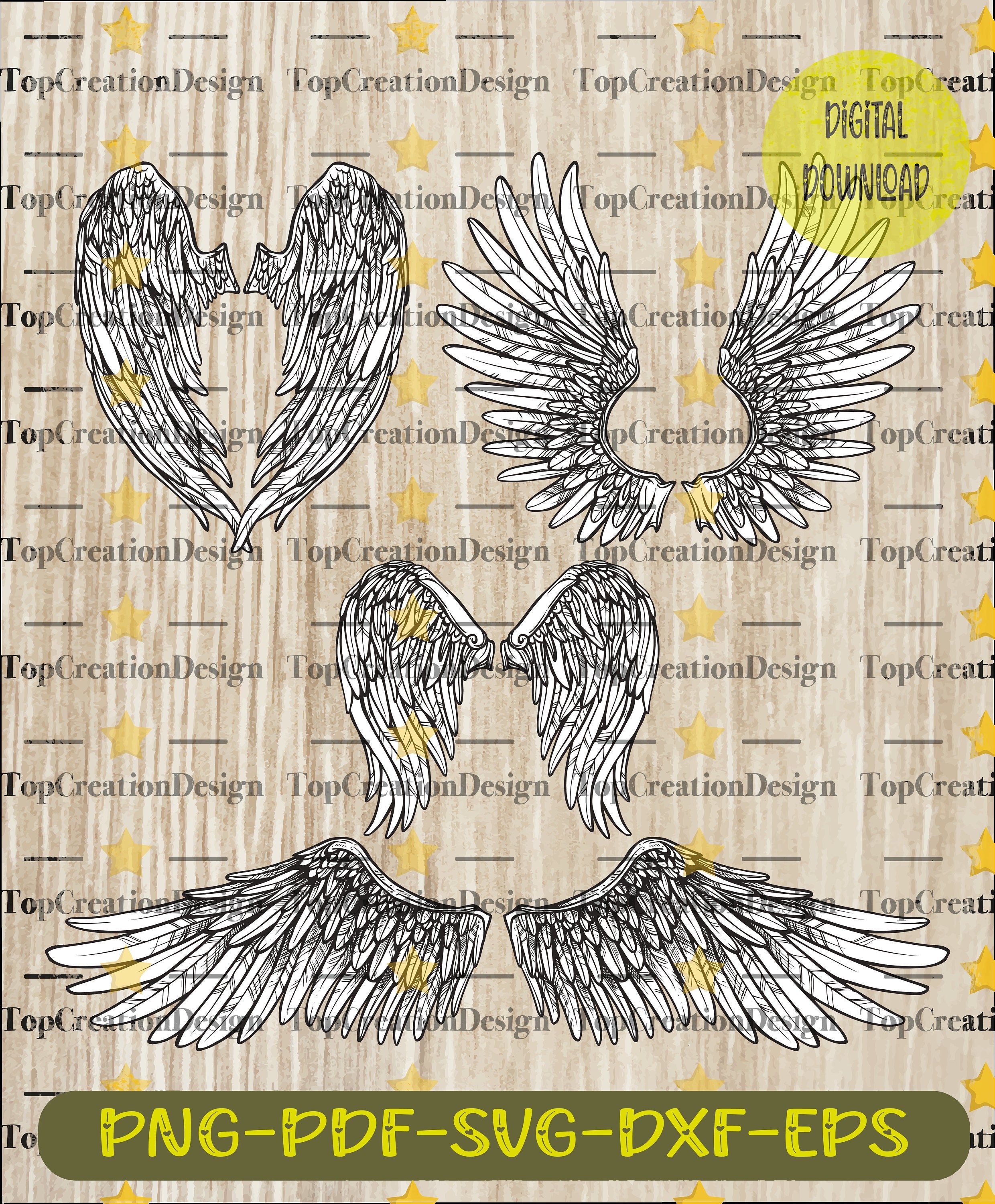 Wings Svg Angel Wings Wings Cut File Wing Svg angel Svg - Etsy