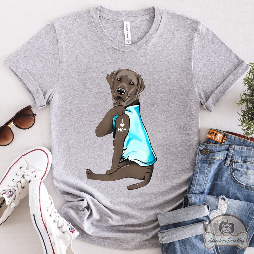 Silver Labrador Shirt, I Love Mom, Labrador Dog Gift, Labrador Mum ...