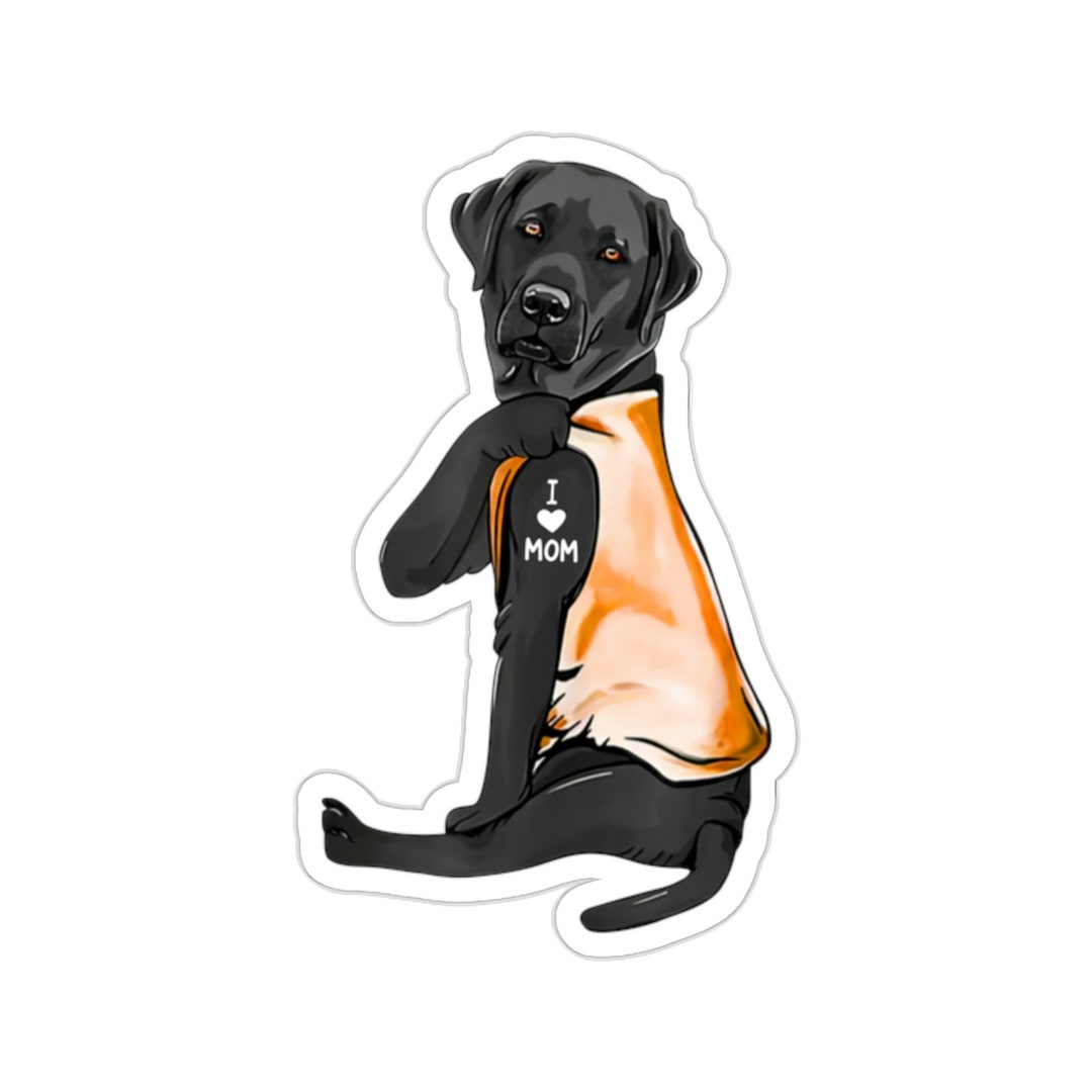 Black Labrador Sticker, I Love Mom, Labrador Dog Gift, Labrador Mum ...