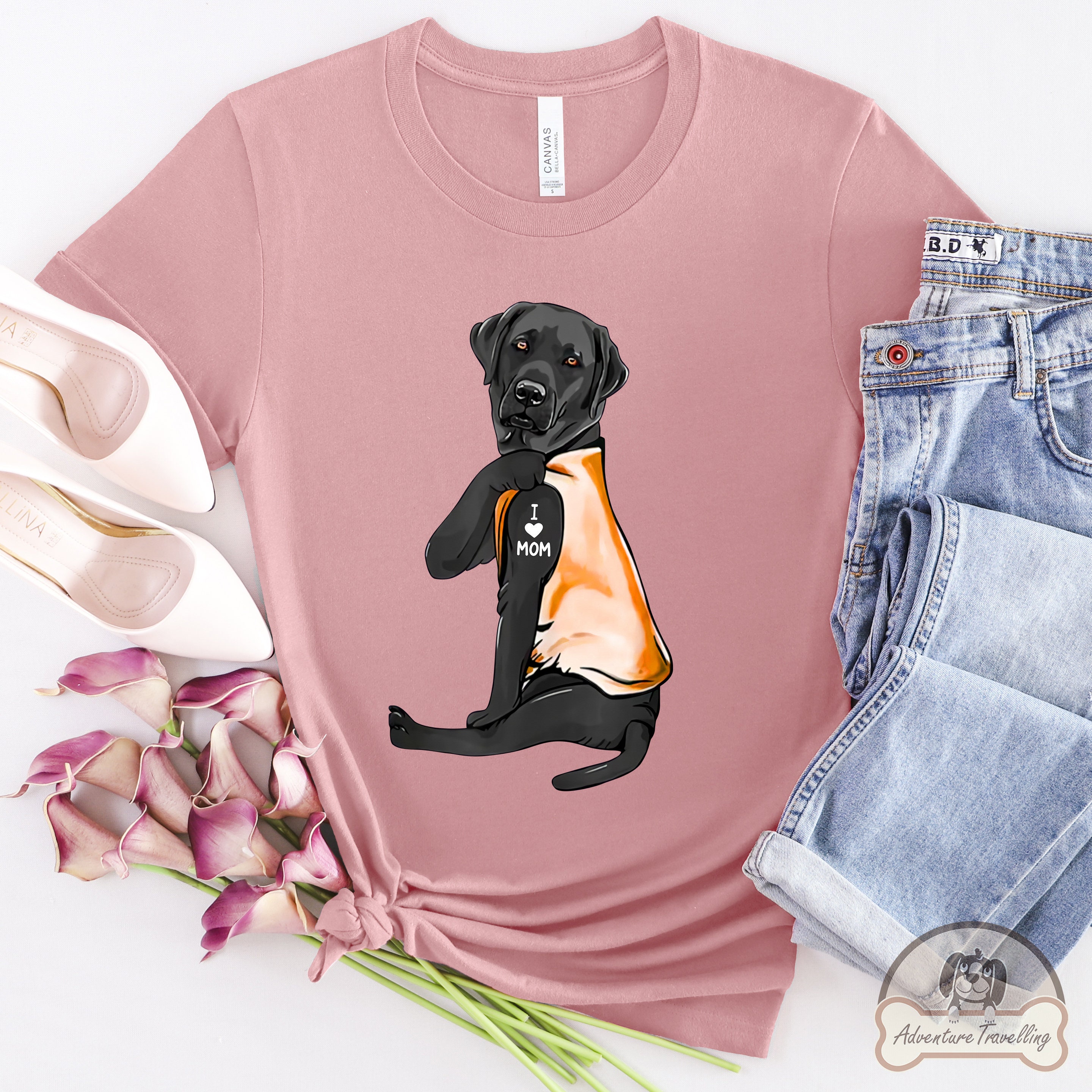 Black Labrador Shirt I Love Mom Labrador Dog Gift Labrador - Etsy