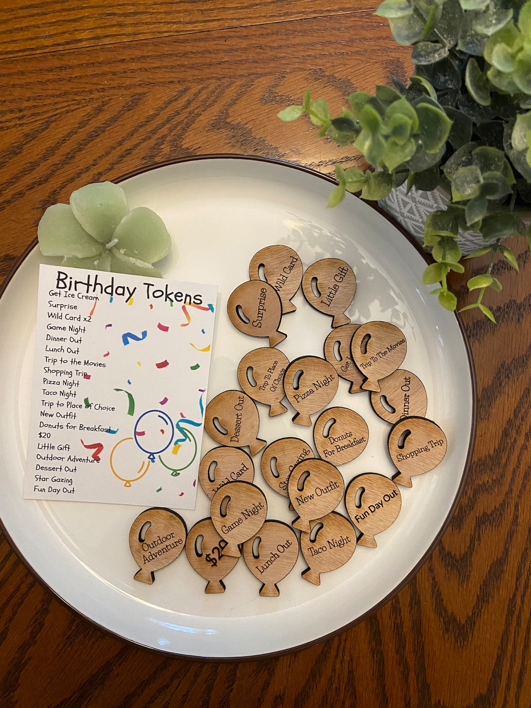 20 Birthday Tokens; Unique Birthday Gift for Them; Laser Engraved - Etsy