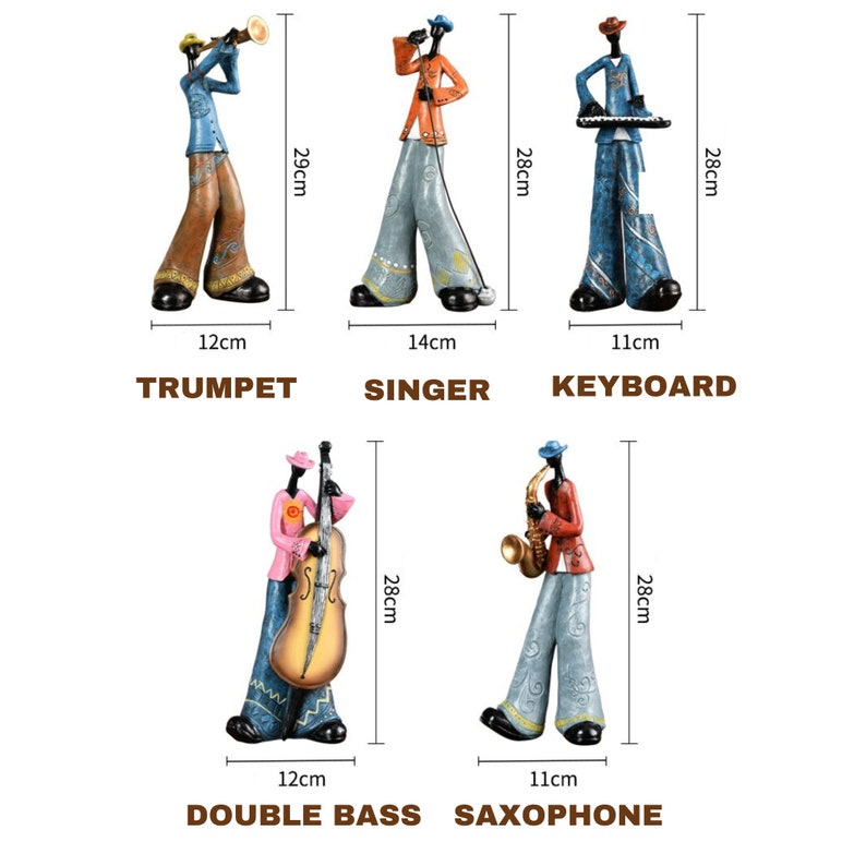 28cm Rock Band Singer Resin Figurine Retro Musical Instrument - Etsy