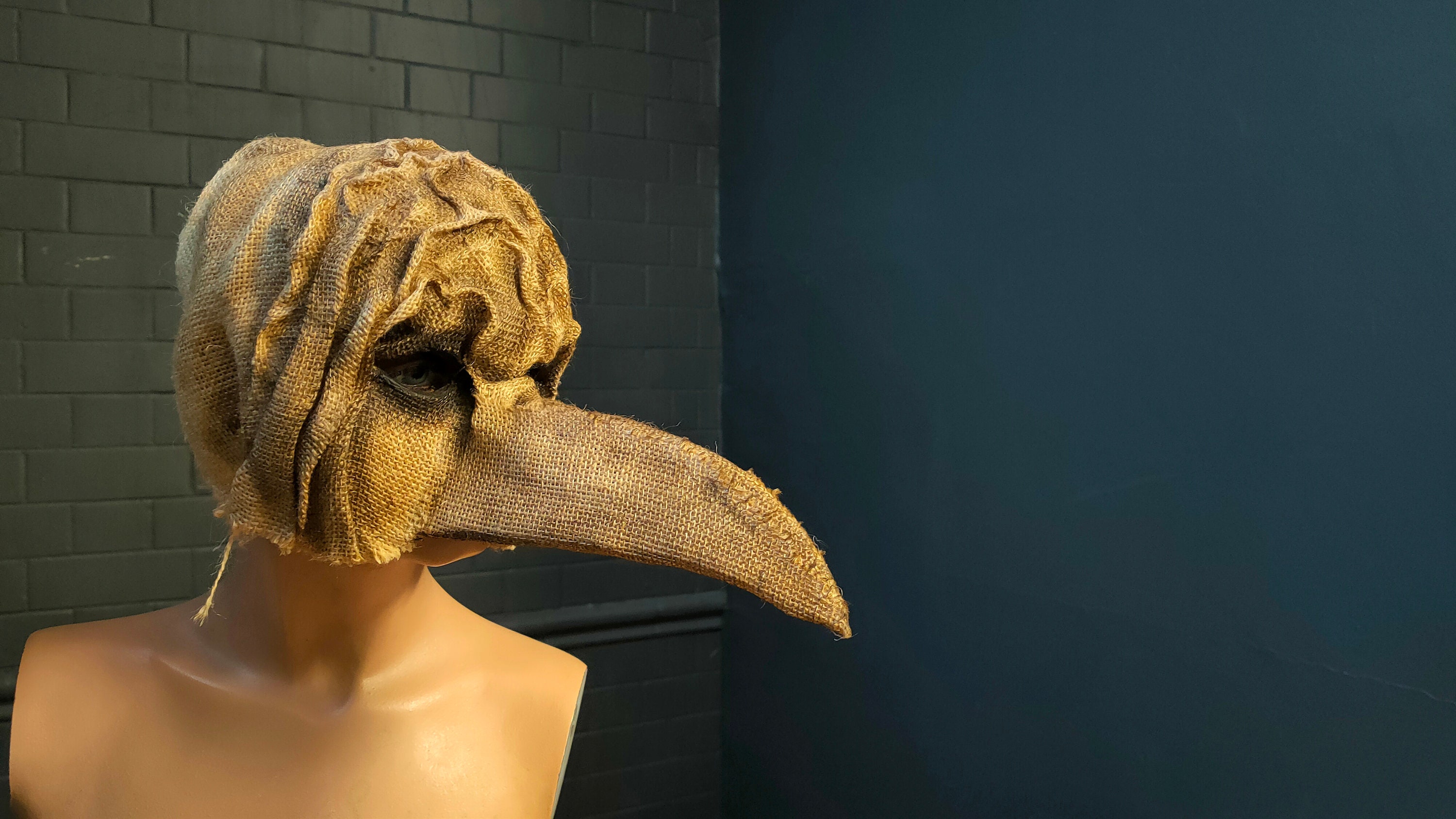 Creepy Scary Cult Hessian Burlap Crow Mask Adult Halloween, Wicker Man ...