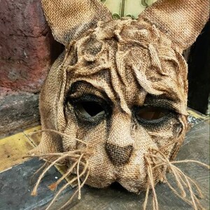Creepy Scary Cult Occult Burlap Cat Mask - Adult Halloween, Wicker Man ...