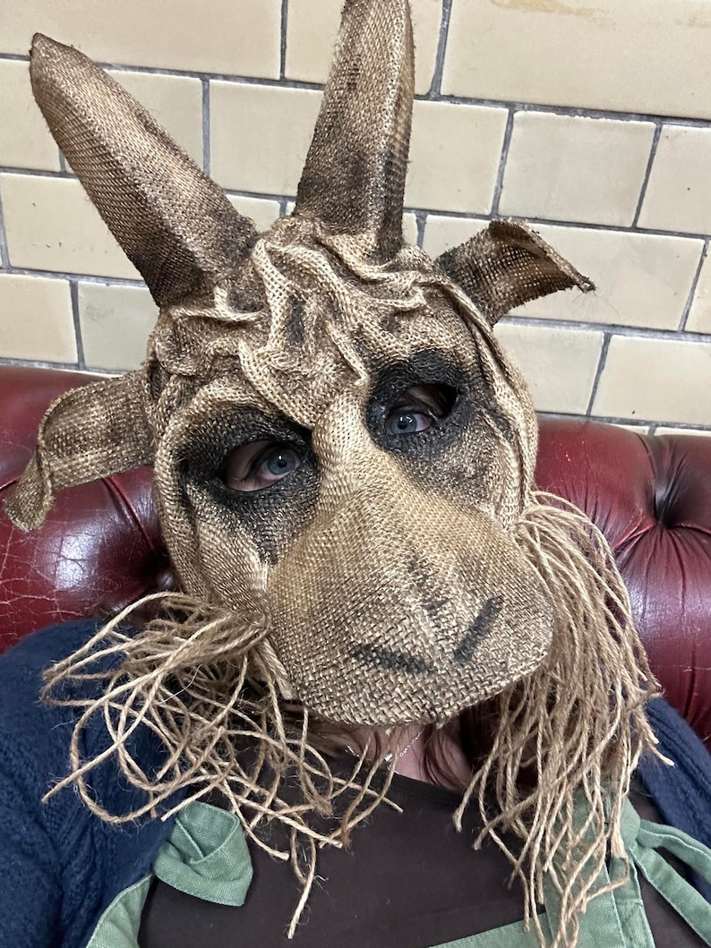 Creepy Scary Cult Occult Burlap Goat Mask - Adult Halloween, Wicker Man ...